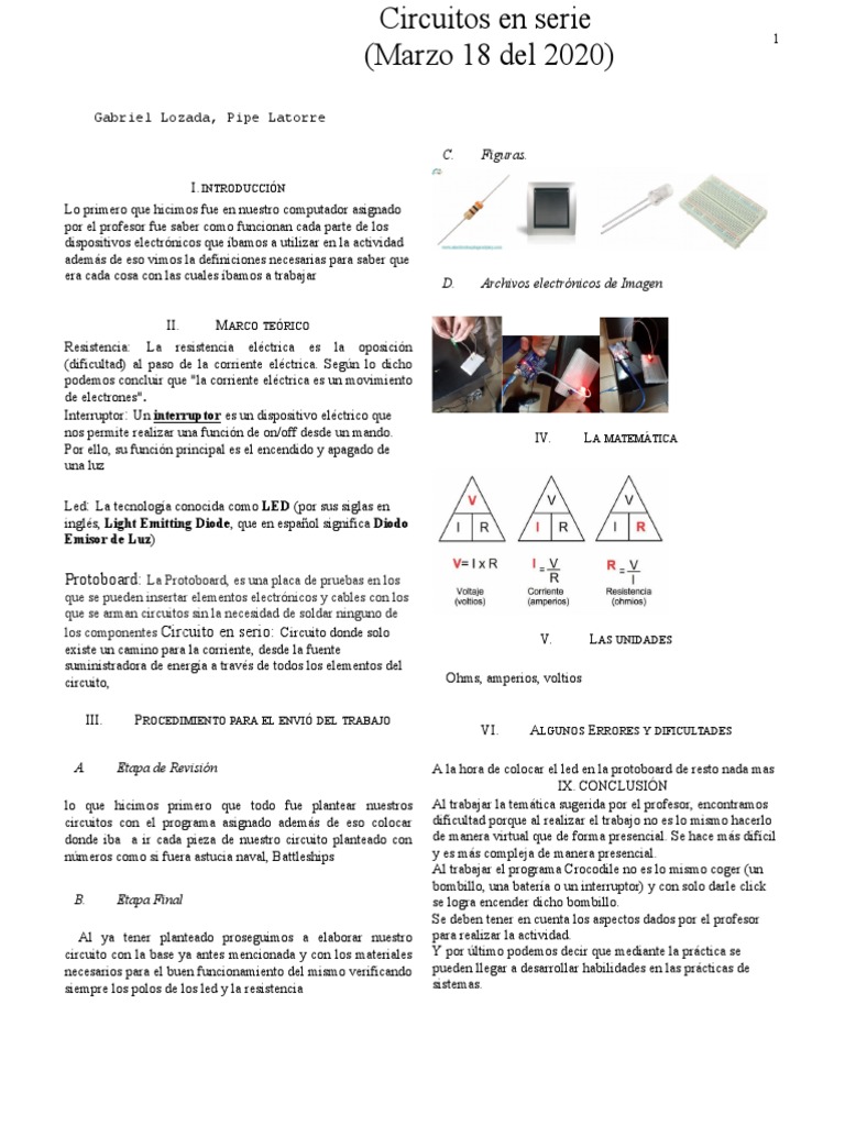 Formato De Informes De Laboratorio Ieee Pdf Corriente Eléctrica