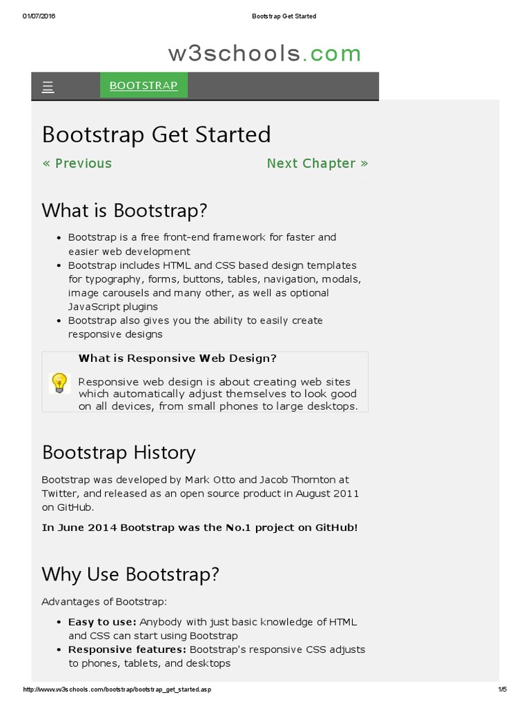Bootstrap Get Started | PDF | Bootstrap (Front End Framework) | Web ...