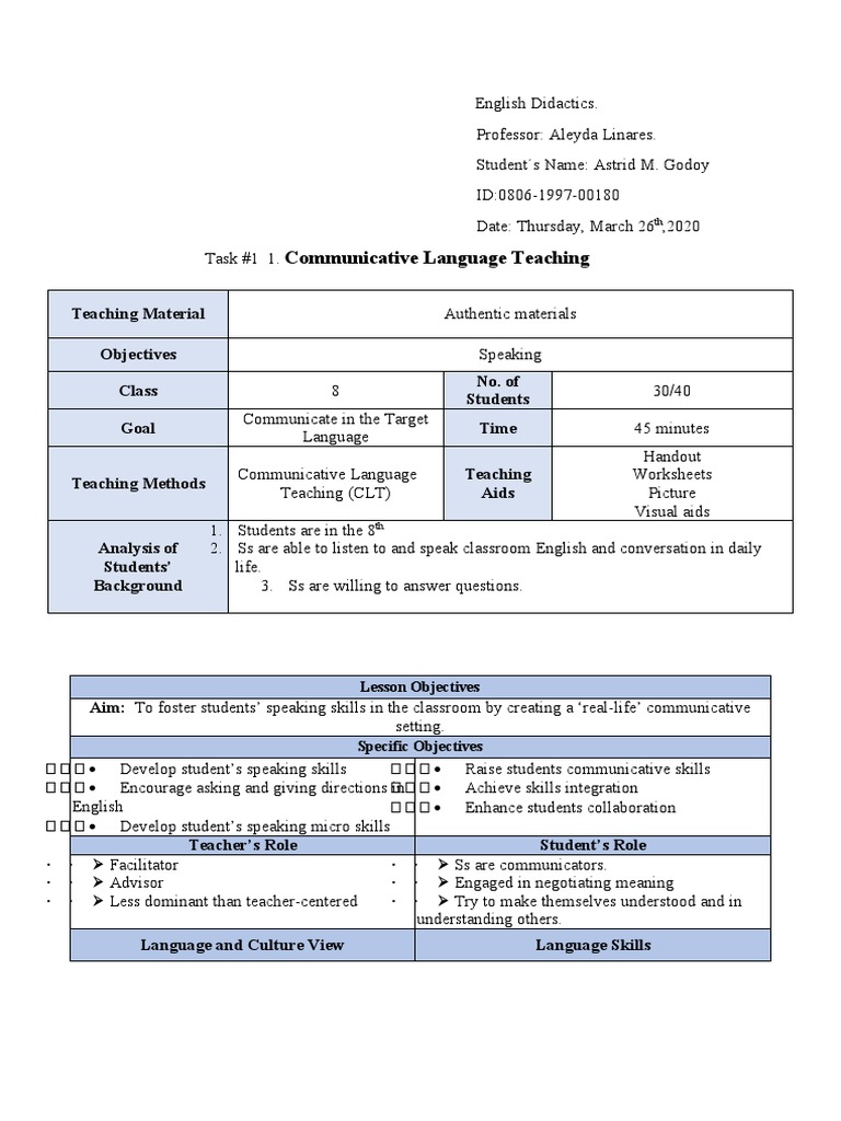 Lesson Plans of The Different Methods and Approaches. | PDF | Language ...