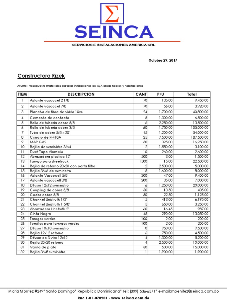 Seinca | PDF | Equipo | Materiales