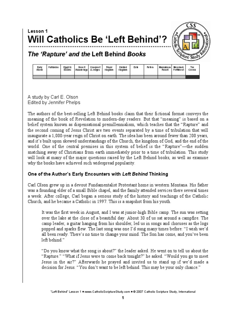 LeftBehind Sample Lesson | PDF | Rapture | Left Behind