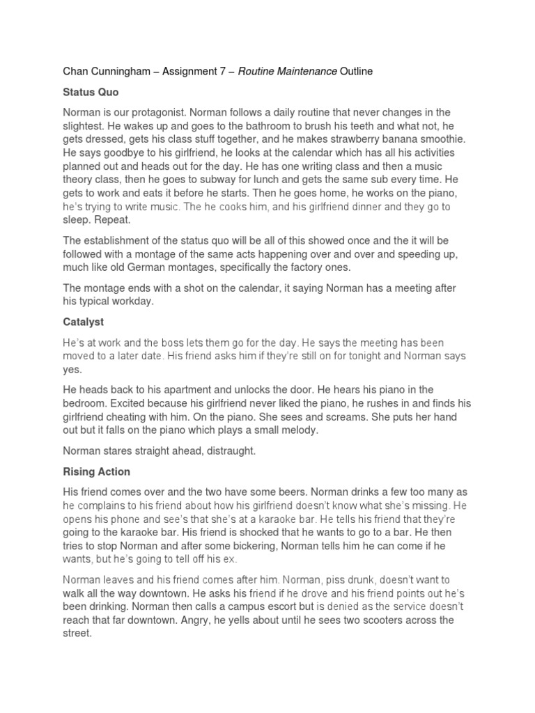 Status Quo: Chan Cunningham - Assignment 7 - Routine Maintenance ...