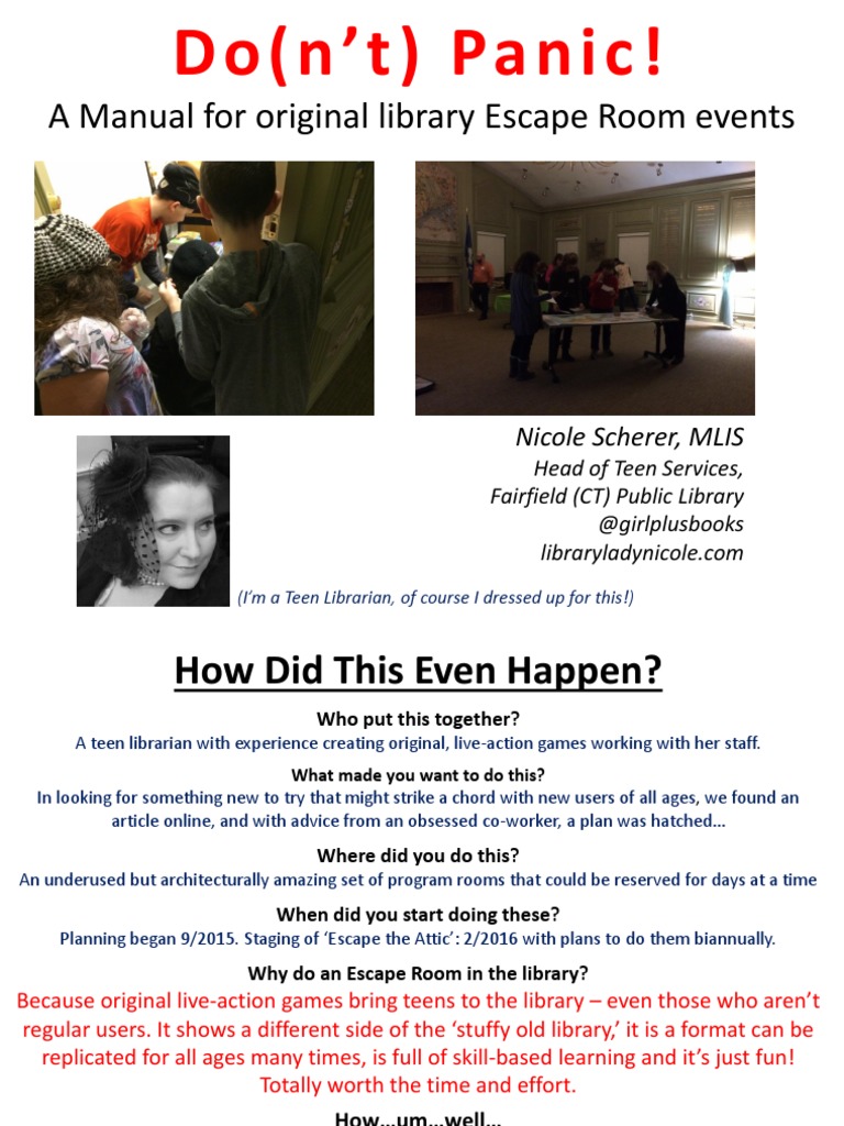 Do (N'T) Panic - Escape Room Manual Final PDF | Download Free PDF | Nature