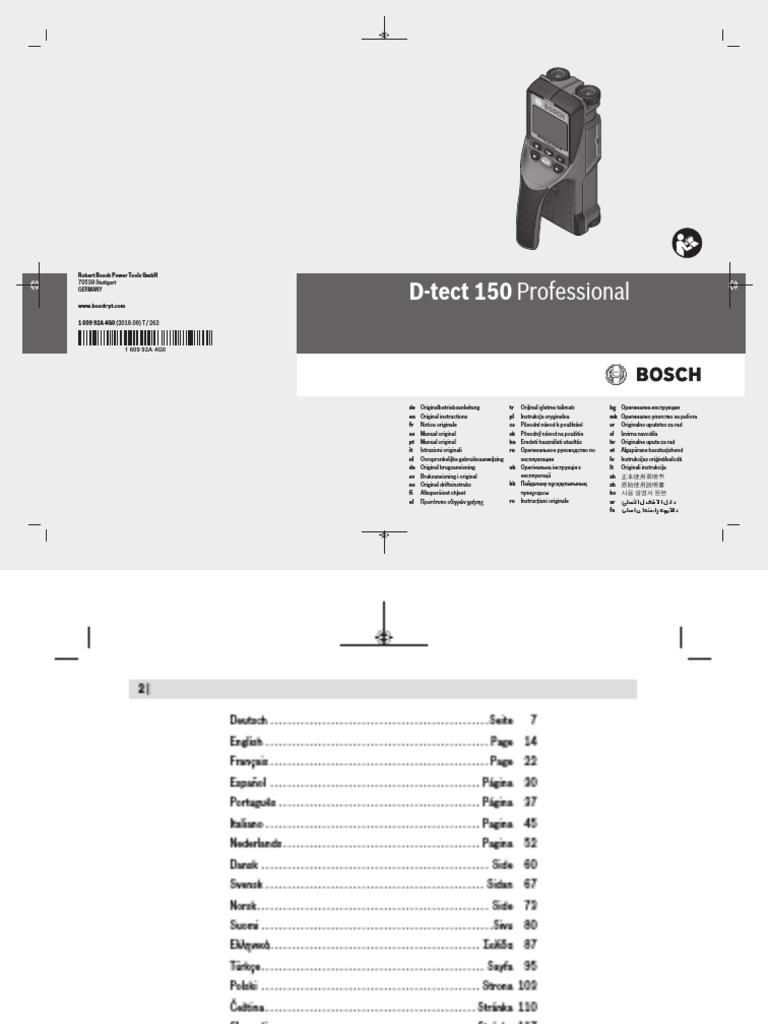 Full Manual Bosch D-Tect 150 PDF | PDF