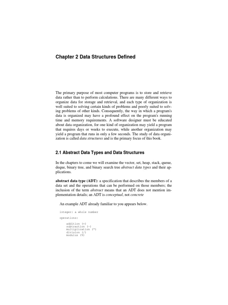 Chapter 2 Data Structures Defined | PDF | Data Structure | Data Type