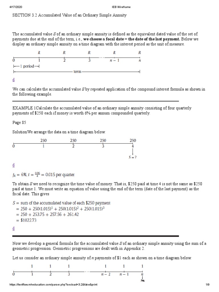 Calculating Ordinary Simple Annuities | PDF | Interest | Personal Finance
