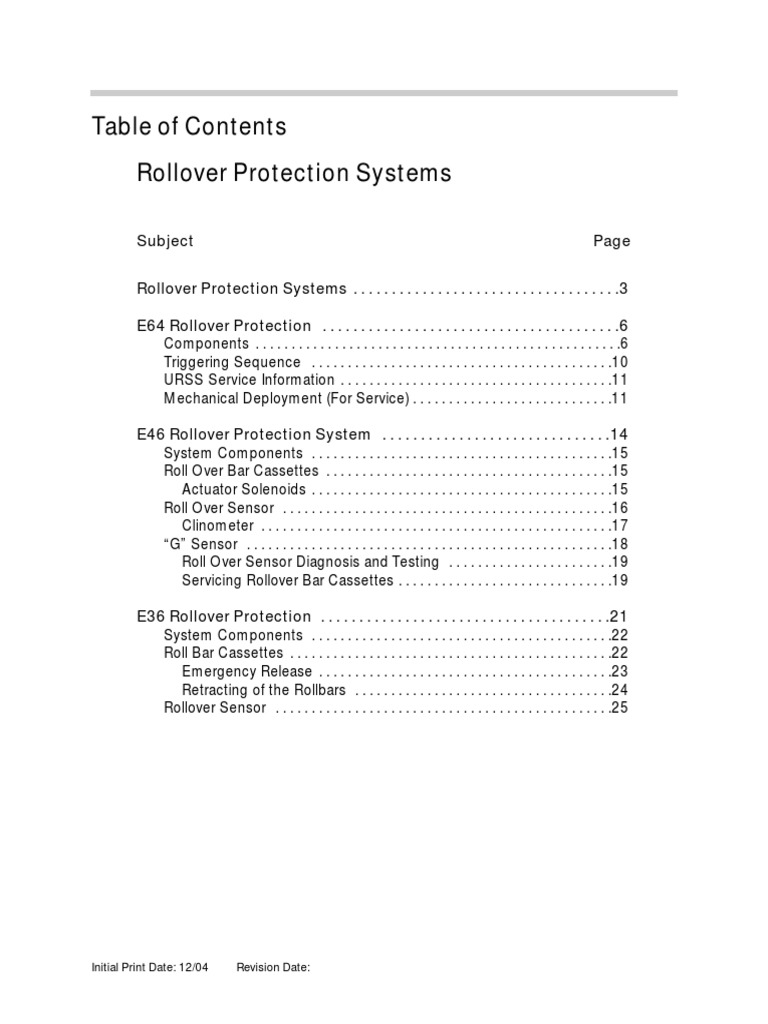 04 - Rollover Protection Systems | PDF | Trunk (Car) | Accelerometer