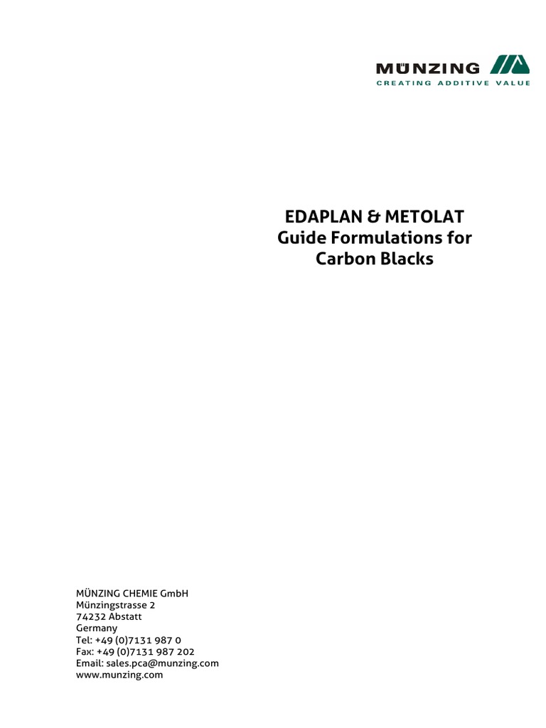 EDAPLAN & METOLAT Carbon Black Guide | PDF | Sets Of Chemical Elements ...