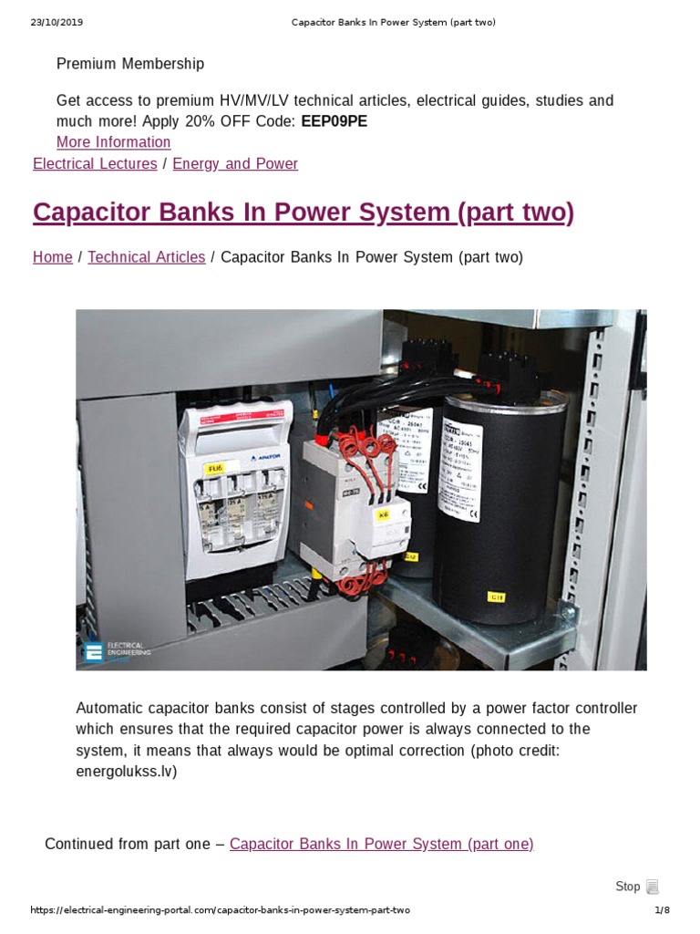 Capacitor Banks in Power System (Two) | PDF | Capacitor | Relay