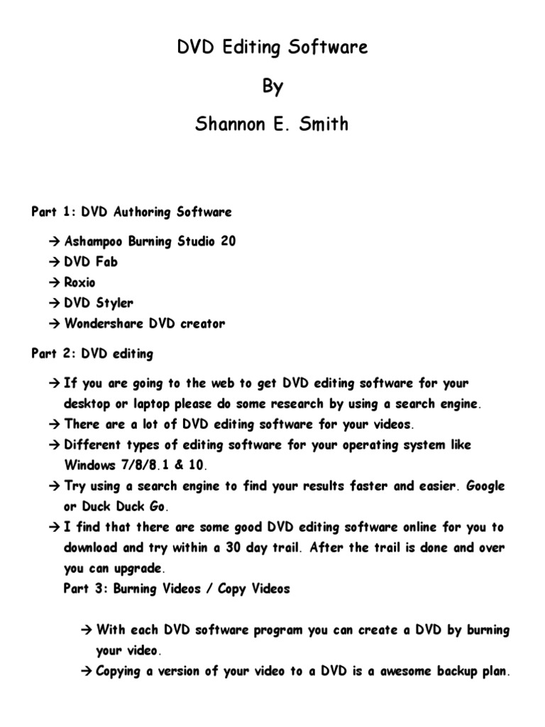 DVD Editing Software | PDF | Dvd | You Tube