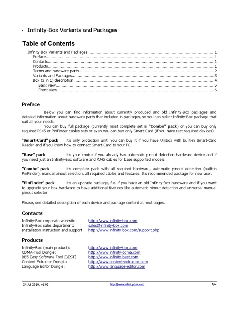 Infinity Box Variants And Packages Pdf Usb Smart Card