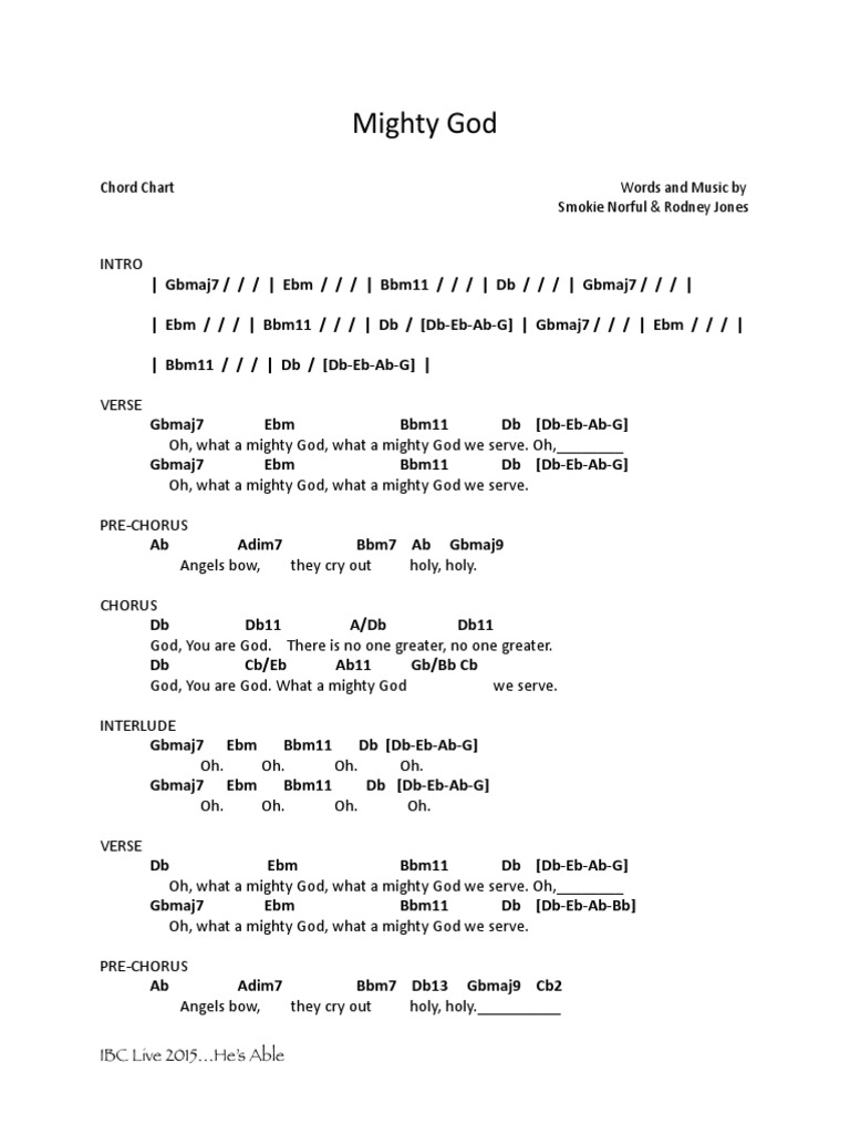 Mighty God-IBC Chord Chart | PDF | Musical Forms | Songs