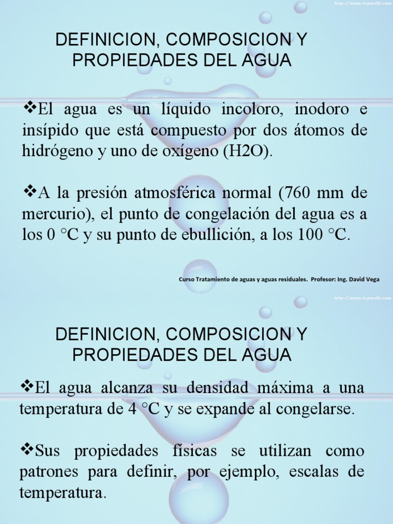 Clase 2 Definicion y Conceptos Del Agua | Descargar gratis PDF | La ...