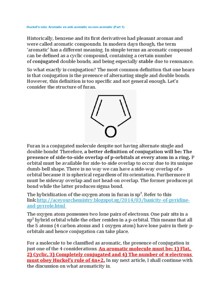 Presence of Side-To-Side Overlap of P-Orbitals at Every Atom in A Ring ...