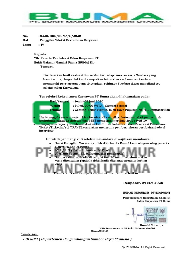 PT Bukit Makmur Mandiri Utama (BUMA) | PDF