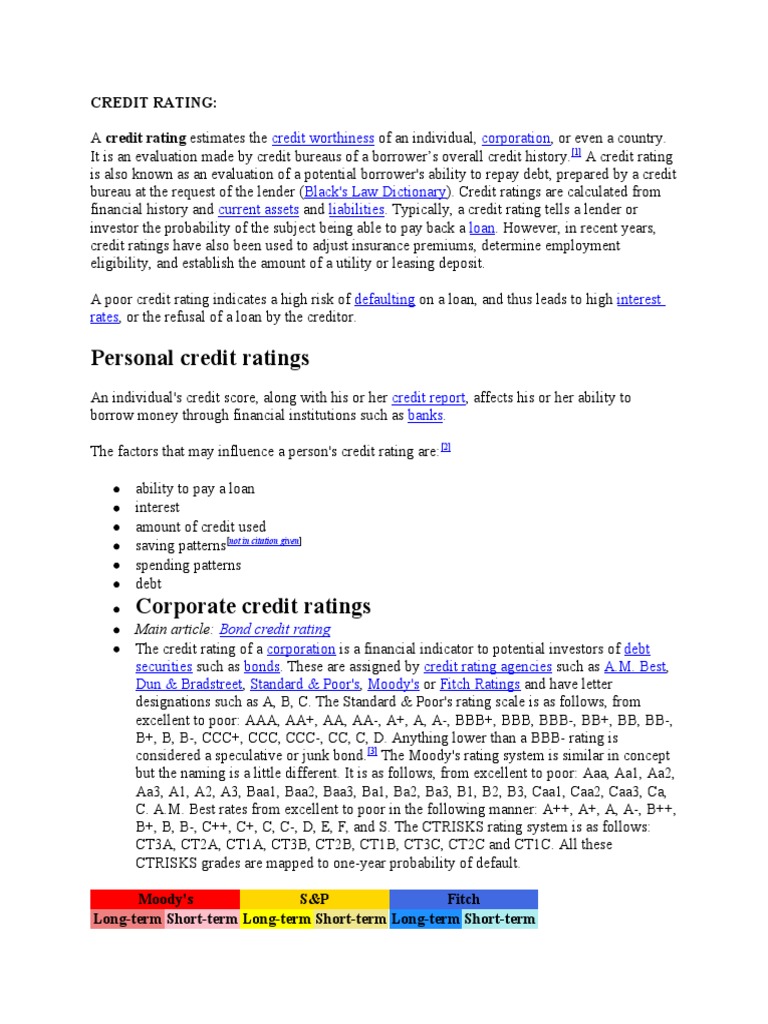 Understanding Credit Ratings Explained | PDF | Business | Credit Rating