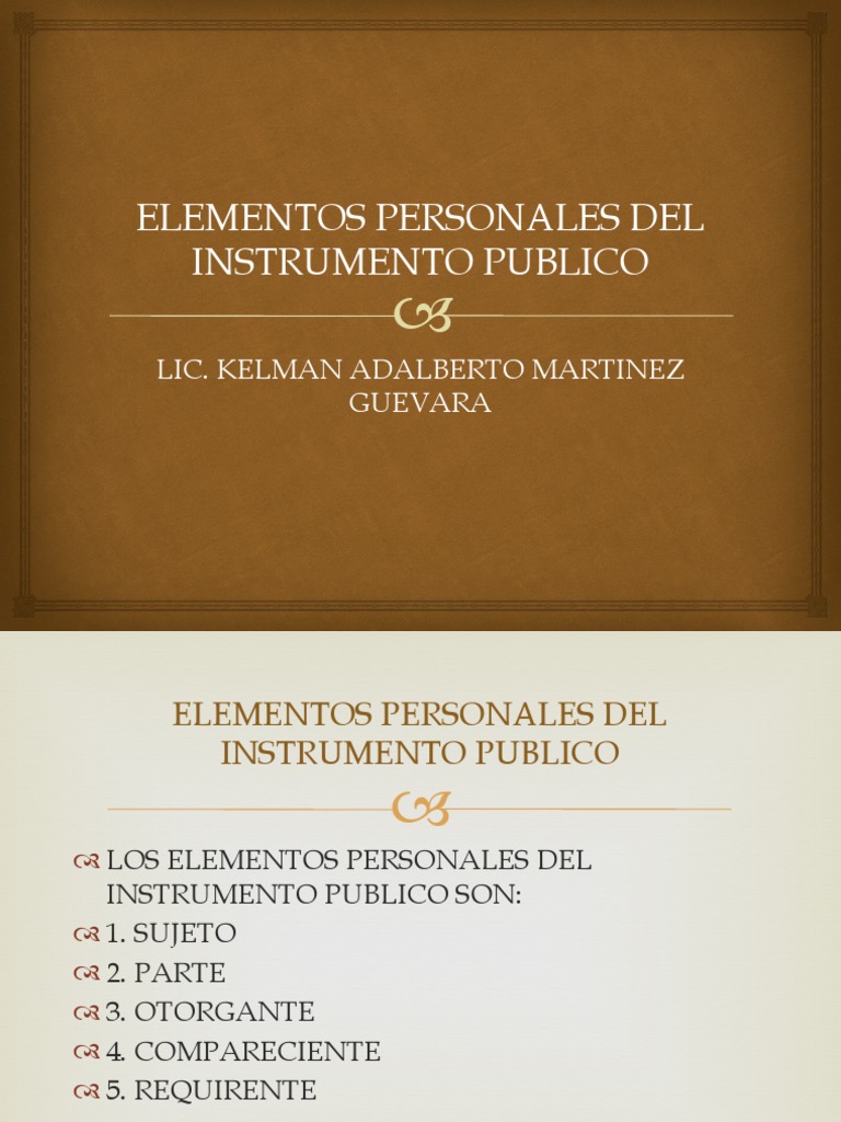 Elementos Personales Del Instrumento Publico | PDF | Voluntad y ...