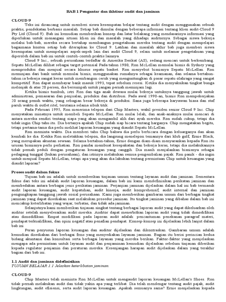 BAB 1 Pengantar Dan Ikhtisar Audit Dan Jaminan | PDF
