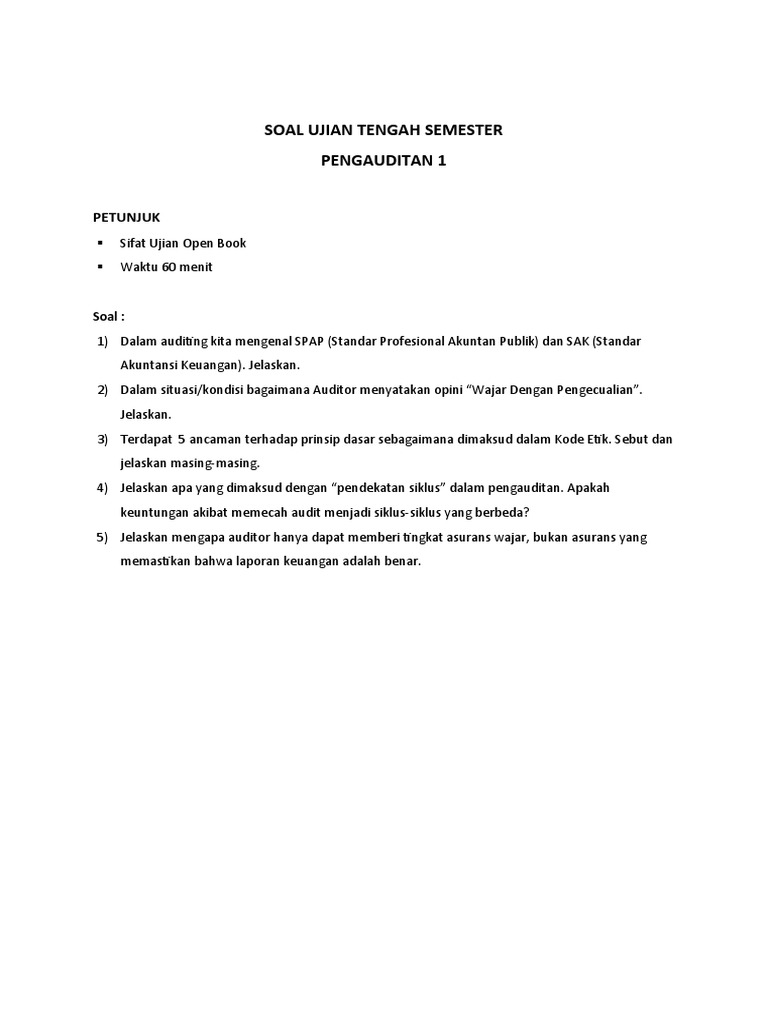 UTS Audit 1-2020 | PDF