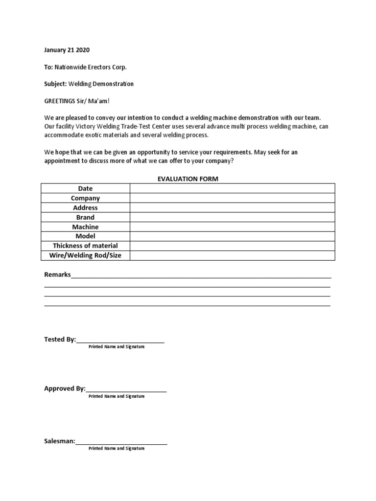 EVALUATION Demo FOrm | PDF | Business | Computers