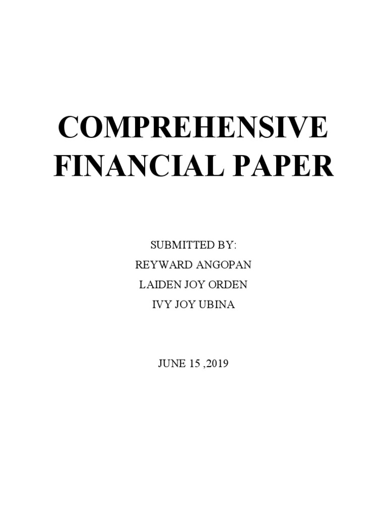 Comprehensive Financial Paper | PDF | Business | Economies