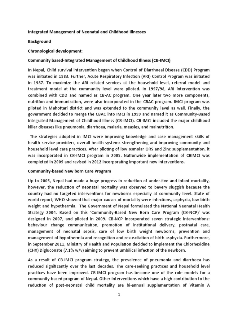 IMCI Seminar | PDF | Child Mortality | Pneumonia