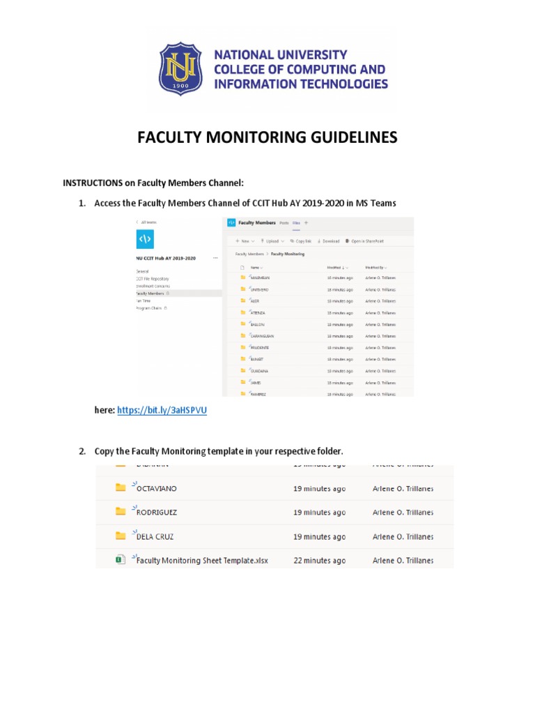 Faculty monitoring guidelines | PDF