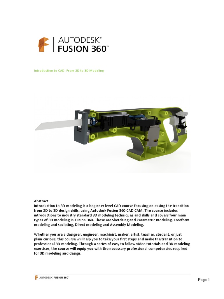 Introduction To CAD: From 2D To 3D Modeling | PDF | 3 D Computer ...
