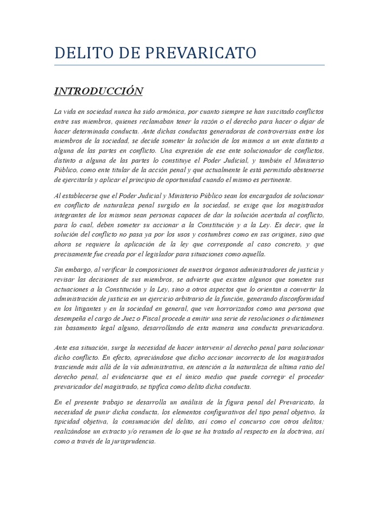 Delito de Prevaricato | PDF | Derecho penal | Juez