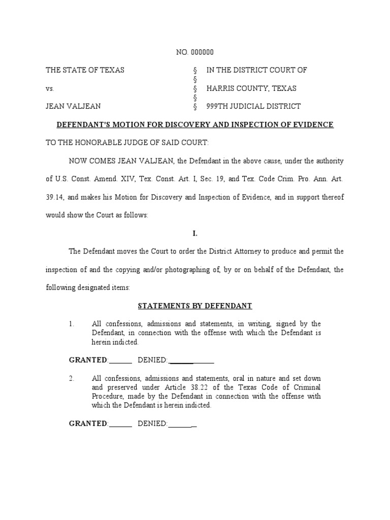 Defendant's Motion for Discovery | PDF | Witness | Grand Jury