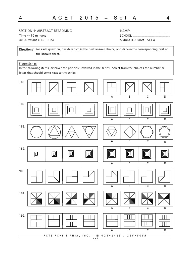 4 2015 Abstract Reasoning PDF | PDF | Tests | Cognition