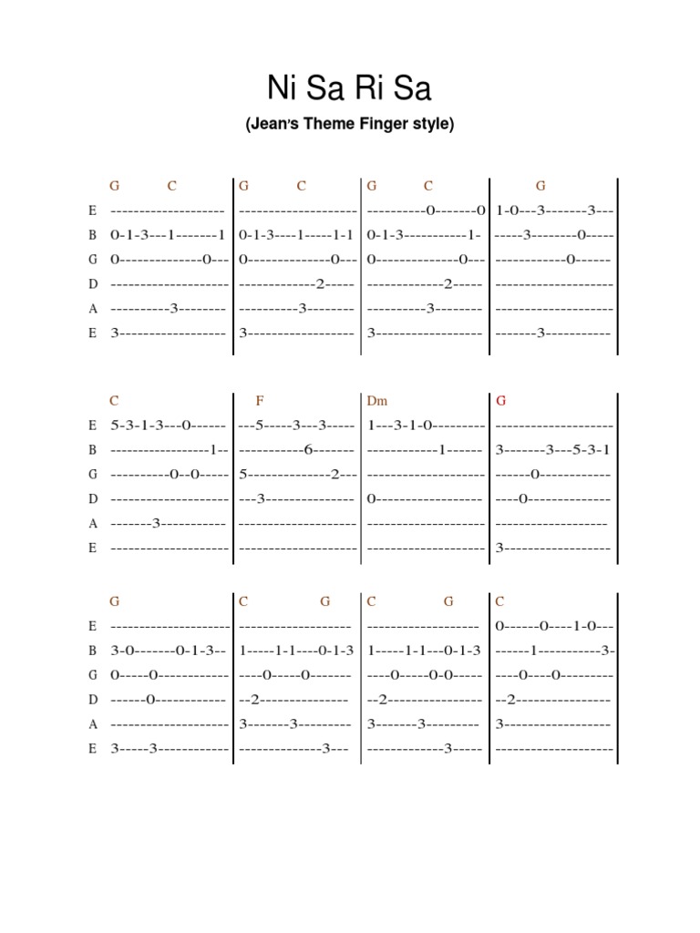 Ni Sa Ri Sa (Jean's Theme) | PDF | Technology & Engineering