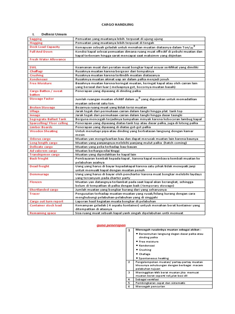 Cargo Handling | PDF