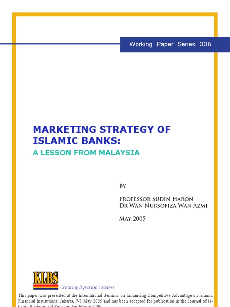 Marketing Strategy For Islamic | PDF | Islamic Banking And Finance | Banks