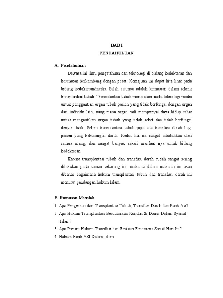 Tugas 4 Transplantasi, Transfusi, Bank Asi | PDF