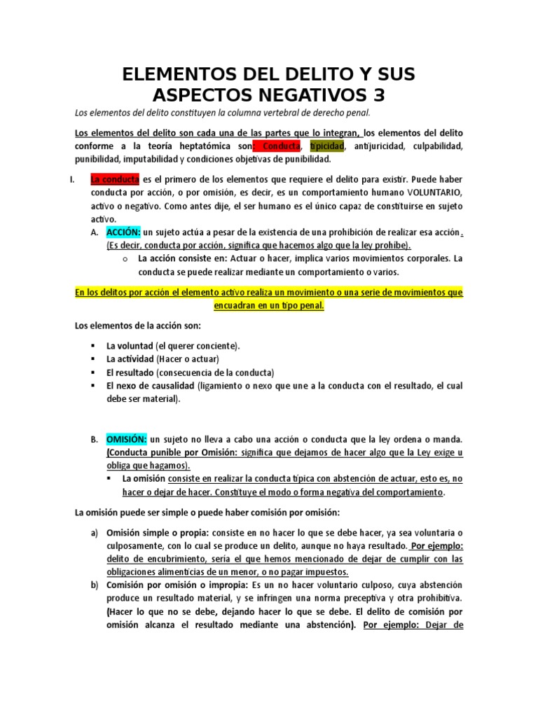 Clase 3. Los Elementos Del Delito | PDF | Causalidad (Ley) | Derecho penal