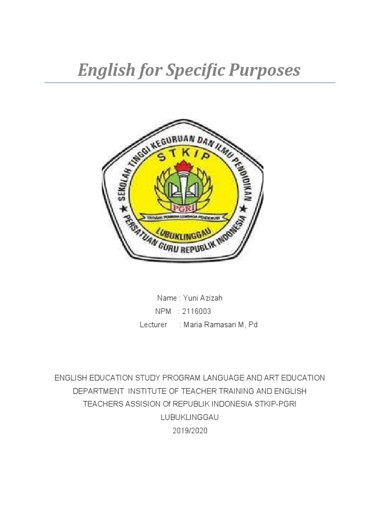 English For Specific Purposes | PDF | Learning | Language Education