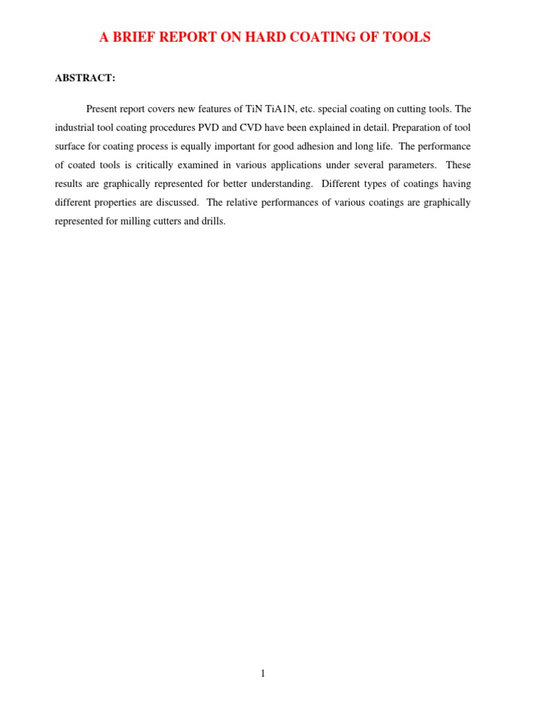 Hard Coating Techniques for Cutting Tools | PDF | Chemical Vapor ...