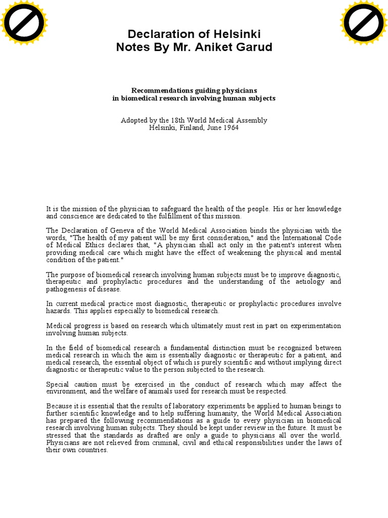 Helsinki Declaration by EasePDF | PDF | Informed Consent | Experiment