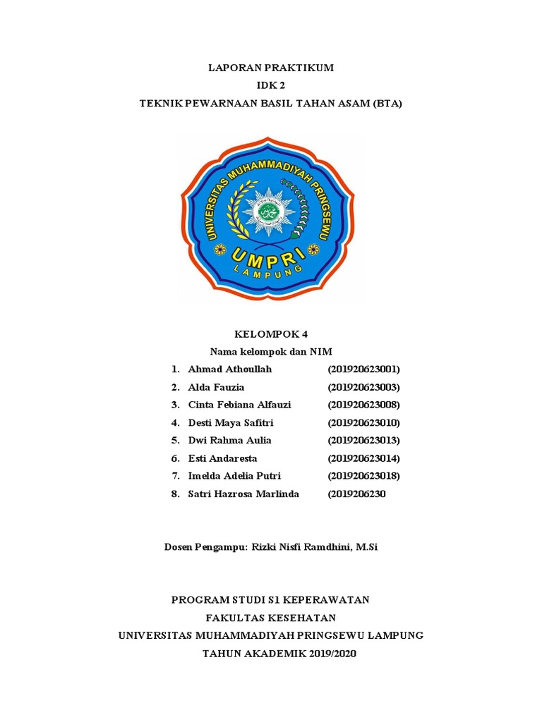 Format Laporan Bakteri BTA IDK | PDF
