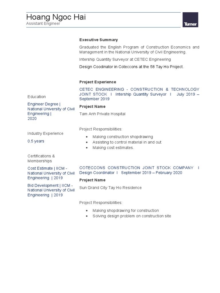 CV Template - EN | PDF