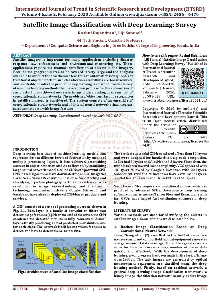 Satellite Image Classification With Deep Learning Survey | PDF | Deep ...