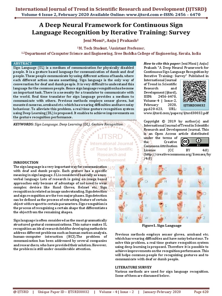A Deep Neural Framework For Continuous Sign Language Recognition by Iterative Training Survey ...