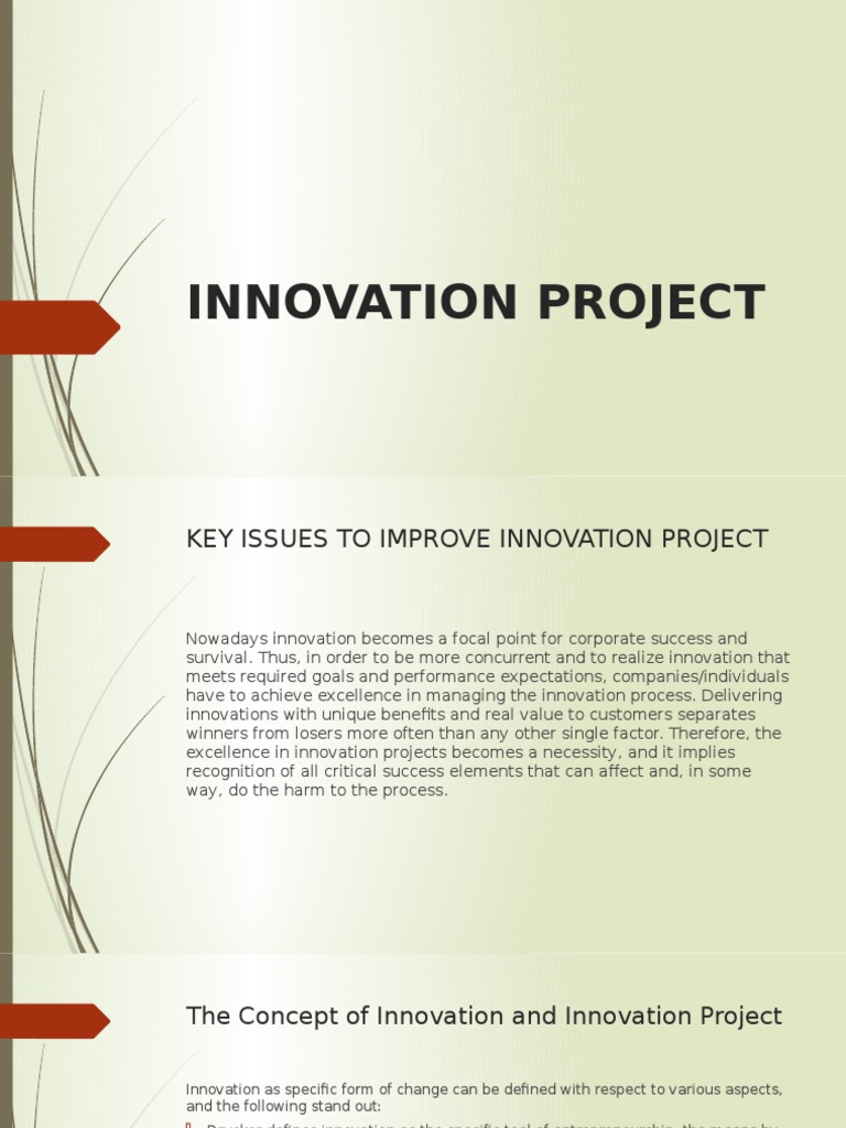Key Issues in Innovation Projects | PDF | Insight | Innovation