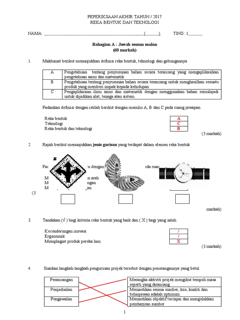 Skema PAT RBT F1 Edit | PDF
