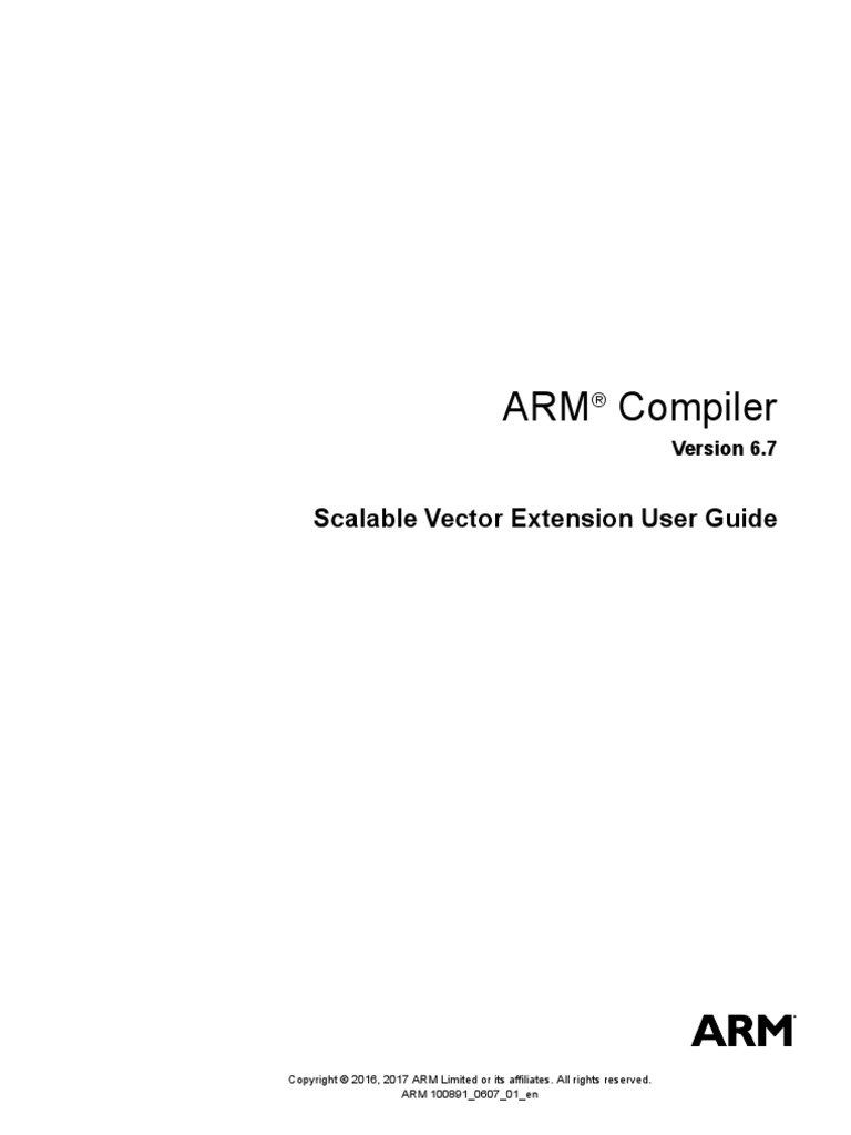 Arm Compiler Scalable Vector Extension User Guide Pdf Arm Architecture Library Computing