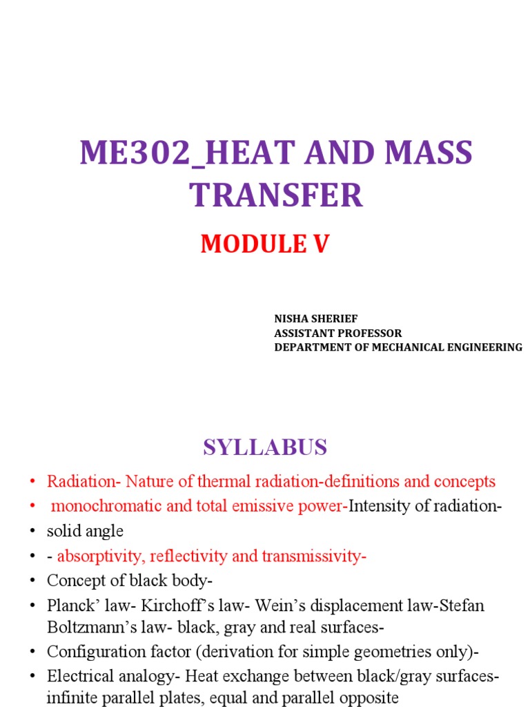HMT Mod 5 Notes | PDF