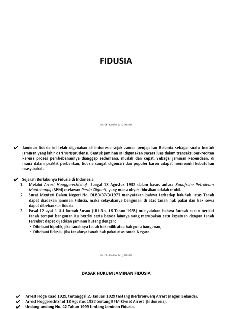 Jaminan Fidusia | PDF