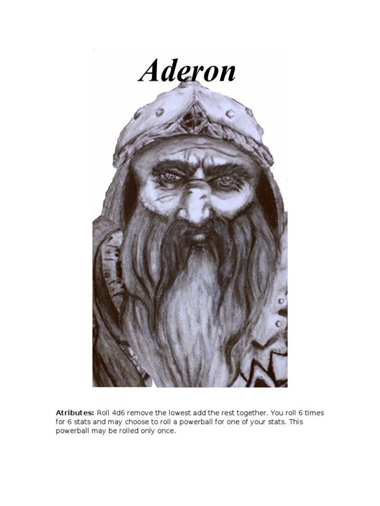 Atributes: Roll 4d6 Remove The Lowest Add The Rest Together. You Roll 6 ...