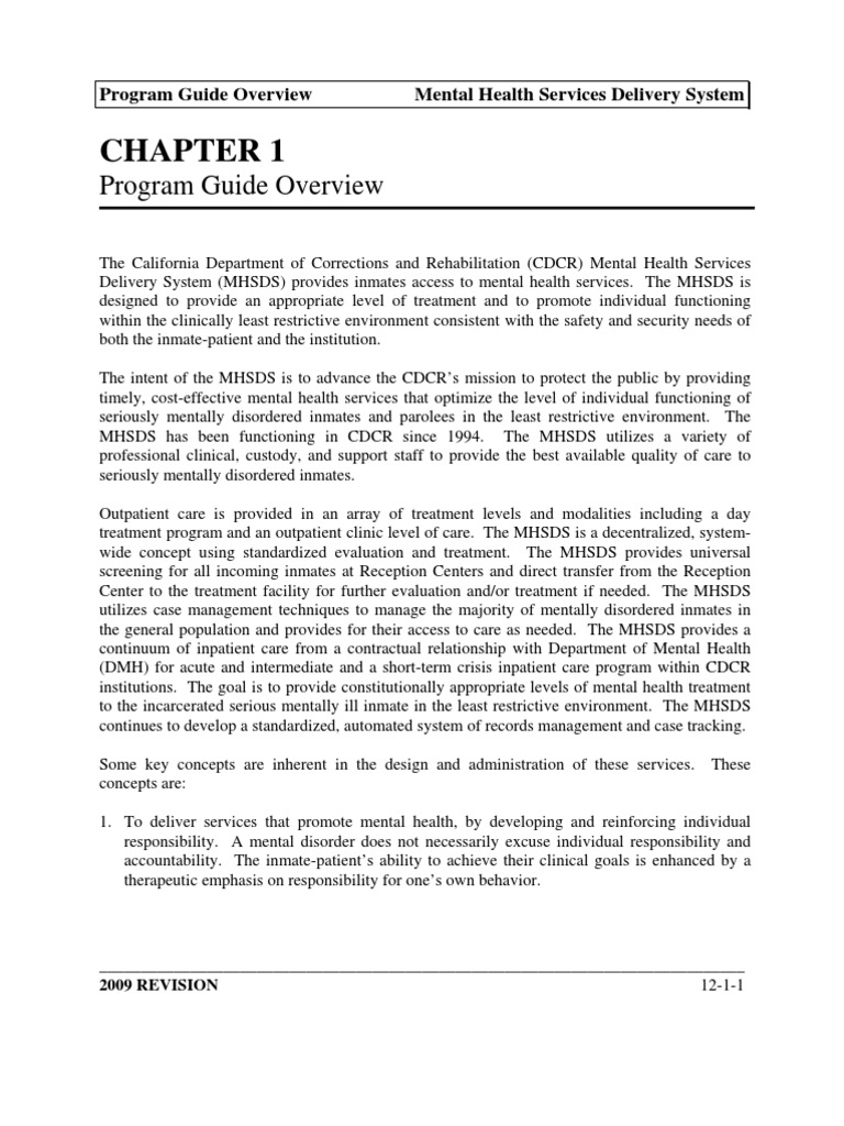 Mental Health Program Guide | PDF | Residency (Medicine) | Psychiatry